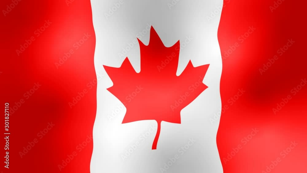 animated background seamless loop video full HD canadian flag waving in ...