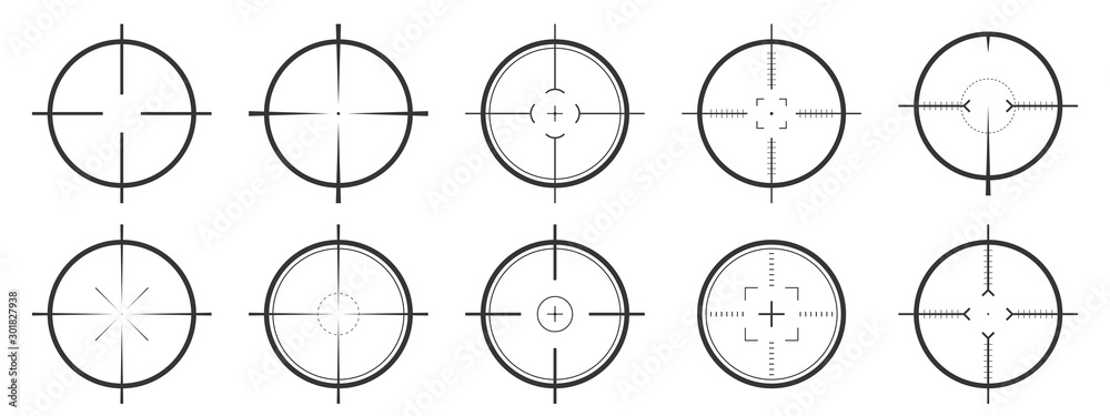 Set of vector Aim icons isolated. Stock Vector | Adobe Stock