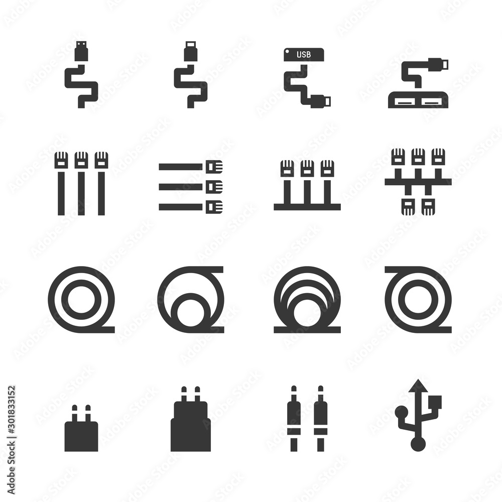 cable icons vector illustration . Stock Vector | Adobe Stock
