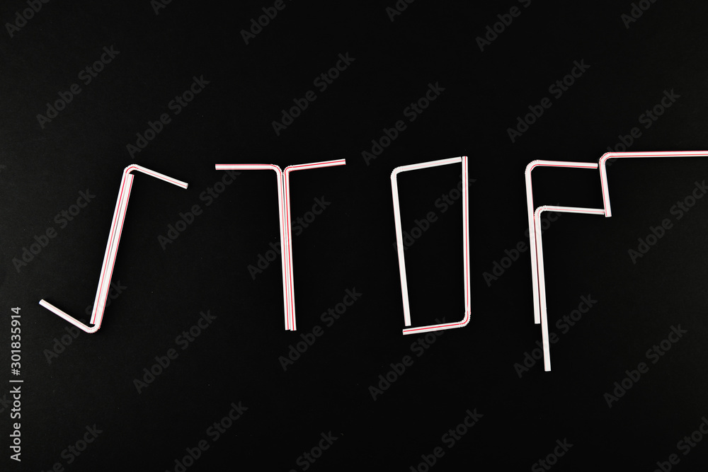 Stop plastic. made of plastic the word stop. The word STOP made of ...