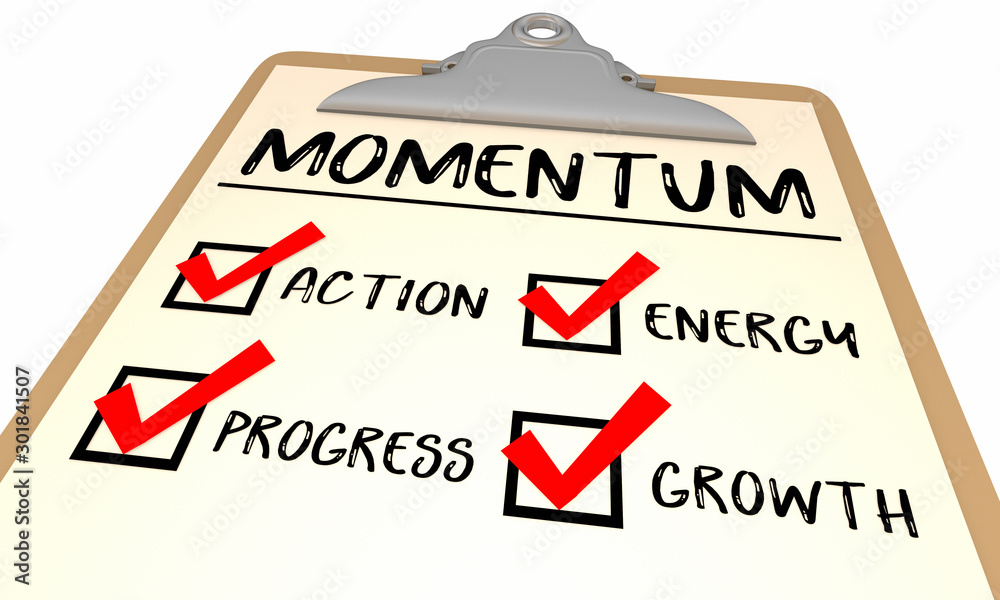 Momentum Checklist Action Progress Growth Achieve Goal 3d Illustration ...