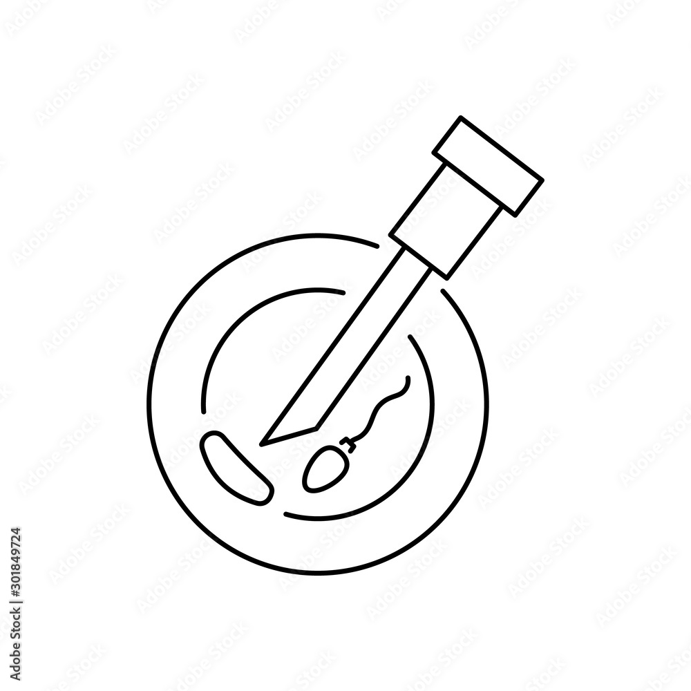 Injection sperm ovum icon. Simple line, outline vector of artificial ...