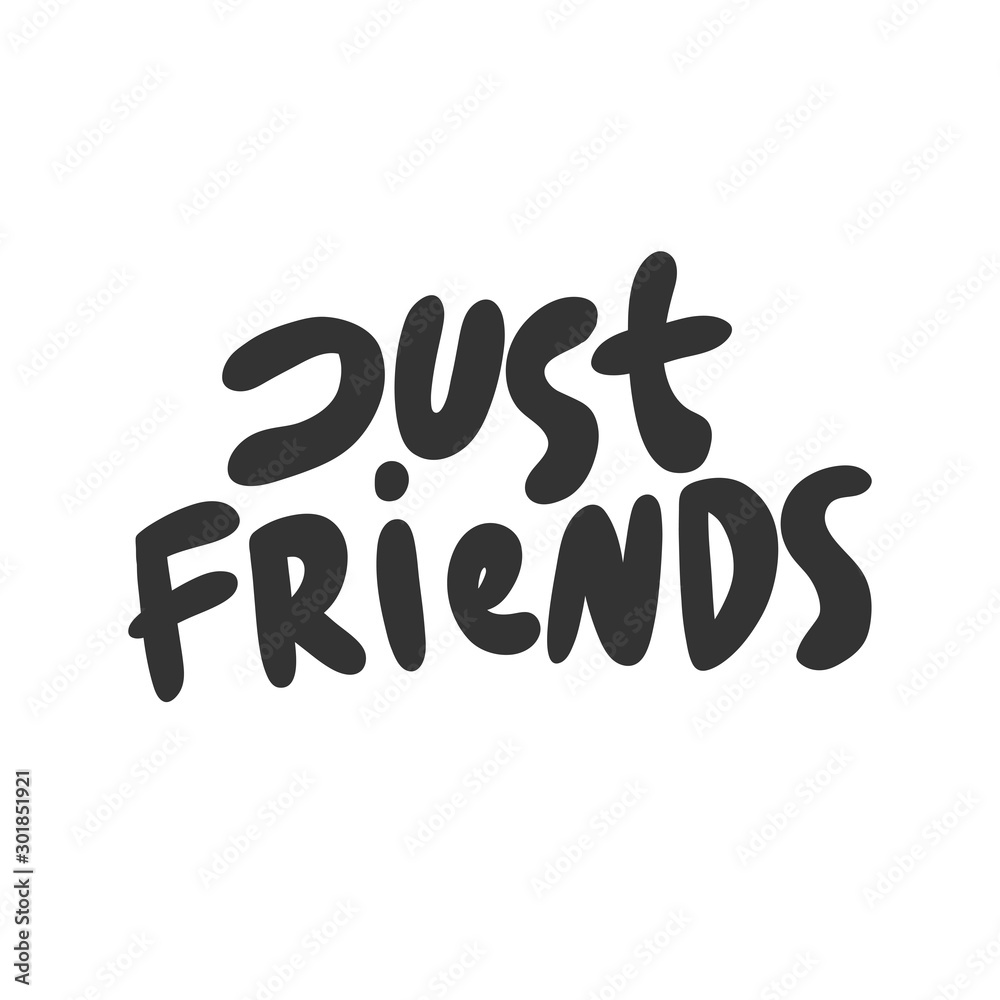 Just friends. Sticker for social media content. Vector hand drawn ...