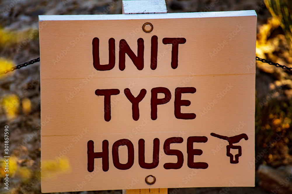 Hovenweep National Monument sign for one of the puebloan ruins called ...