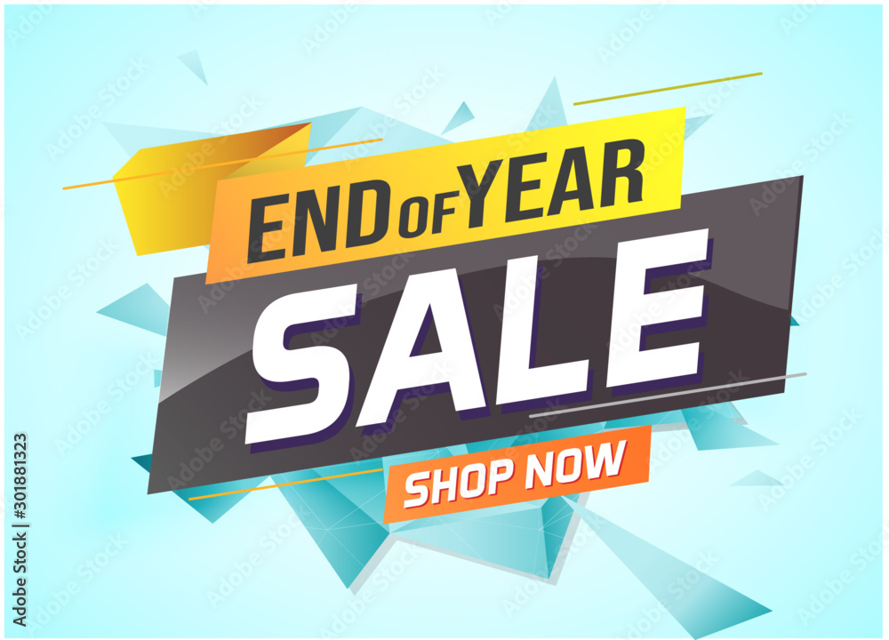 End of year Sale word concept vector illustration with lines and 3d ...