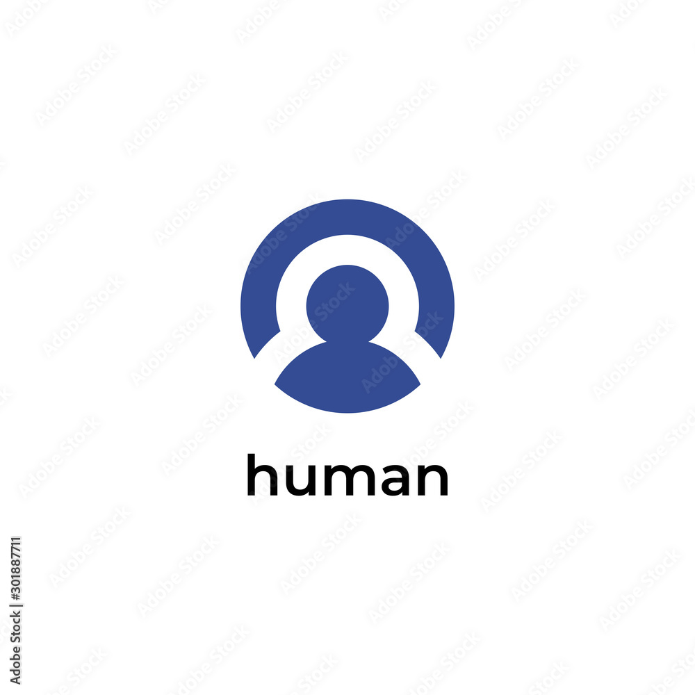 simple human icon logo Stock Vector | Adobe Stock