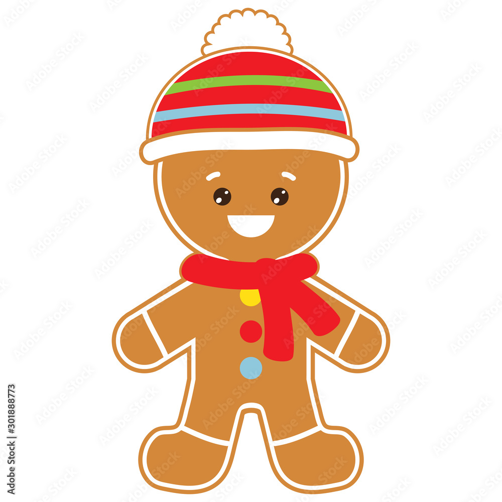 Gingerbread man vector cartoon illustration Stock Vector | Adobe Stock