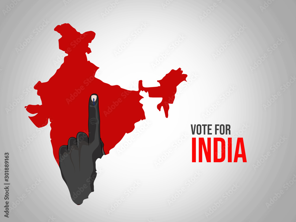 vote for India, election concept, isolated on white background ...