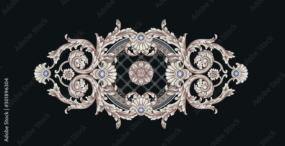 Baroque design, luxury European design，the wallpaper design Stock ...