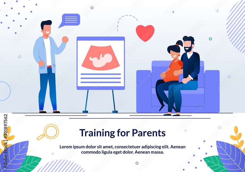 Training, Seminar in School for Future Parents Trendy Flat Vector ...