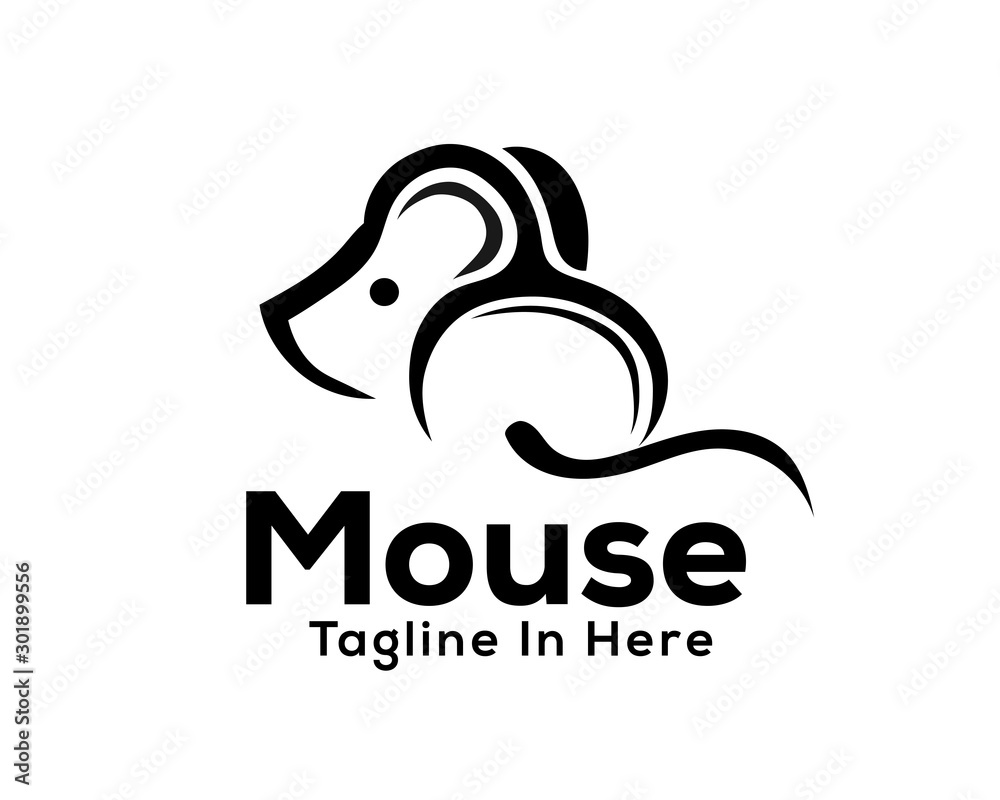 mouse back view ass logo design inspiration Stock Vector | Adobe Stock