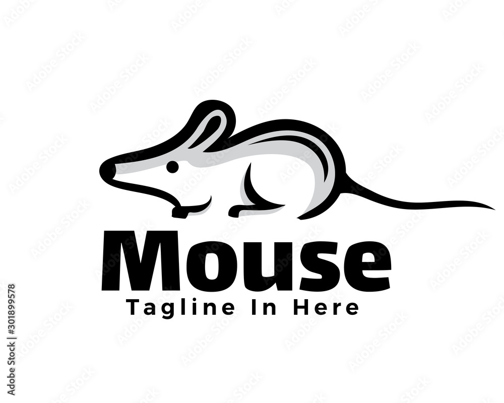 Simple line art mouse logo design inspiration Stock Vector | Adobe Stock
