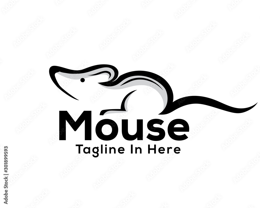 Simple line art mouse logo design inspiration Stock Vector | Adobe Stock