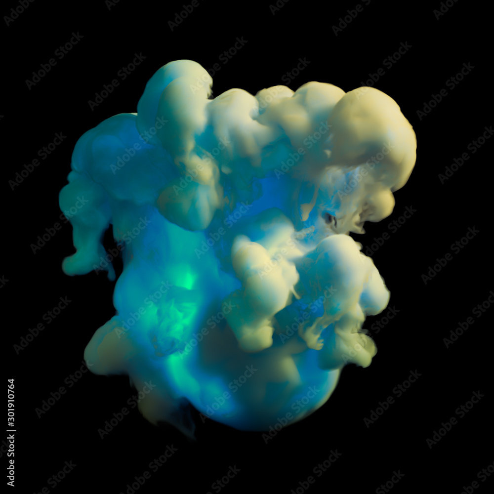 Beautiful explosion with smoke and fire. 3d illustration, 3d rendering ...