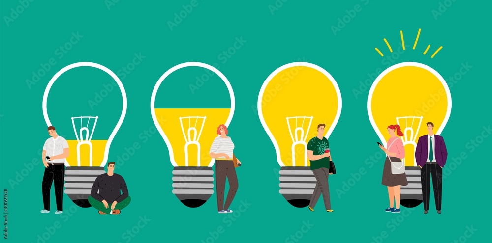 Idea development. Bringing people together, creating business team for ...