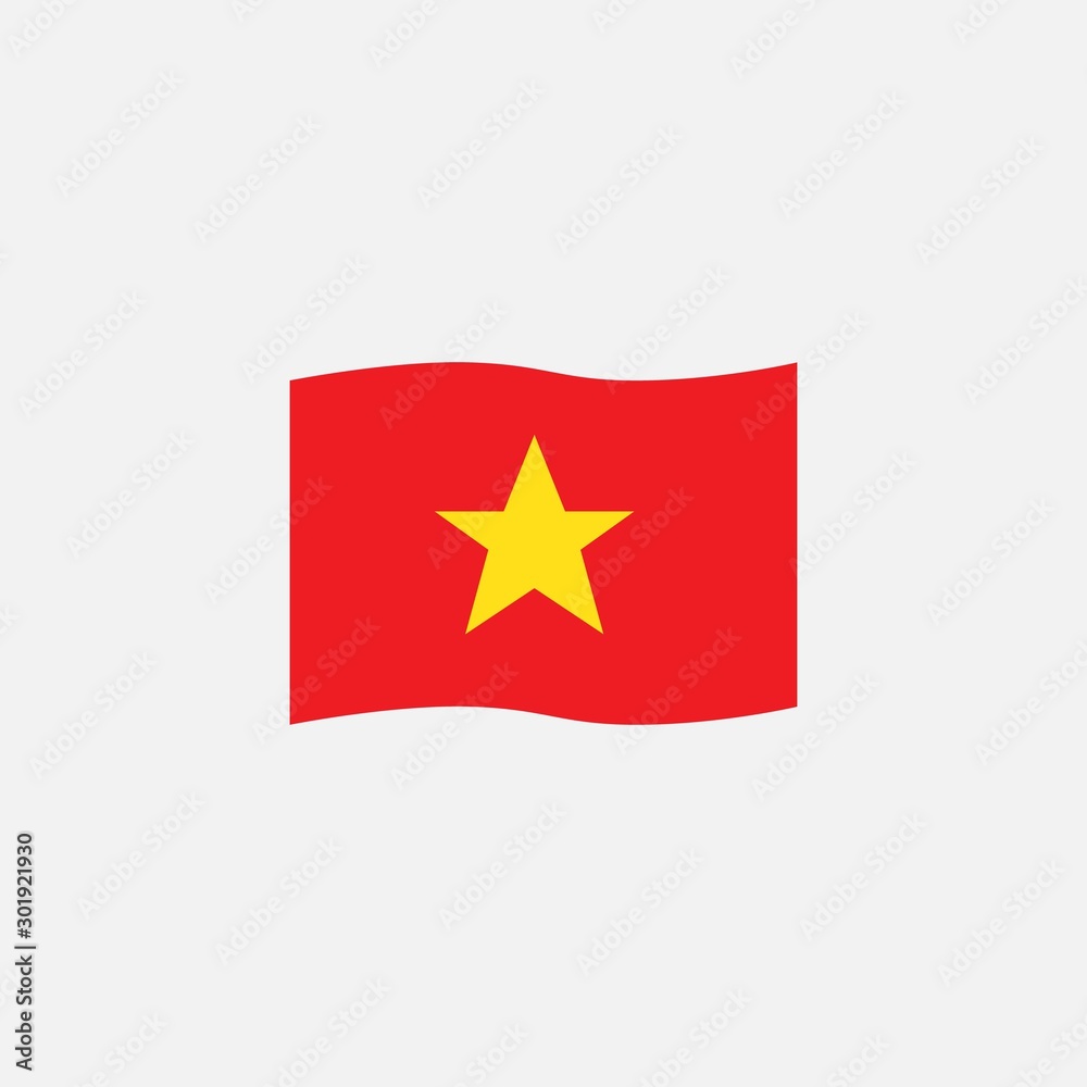 Vietnam flag colors flat icon, vector sign, Vietnam waving flag ...