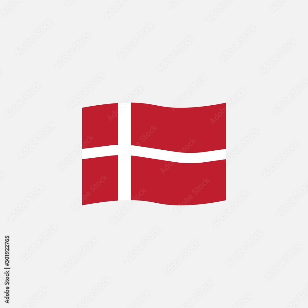 Denmark flag colors flat icon, vector sign, Waving flag of Denmark ...