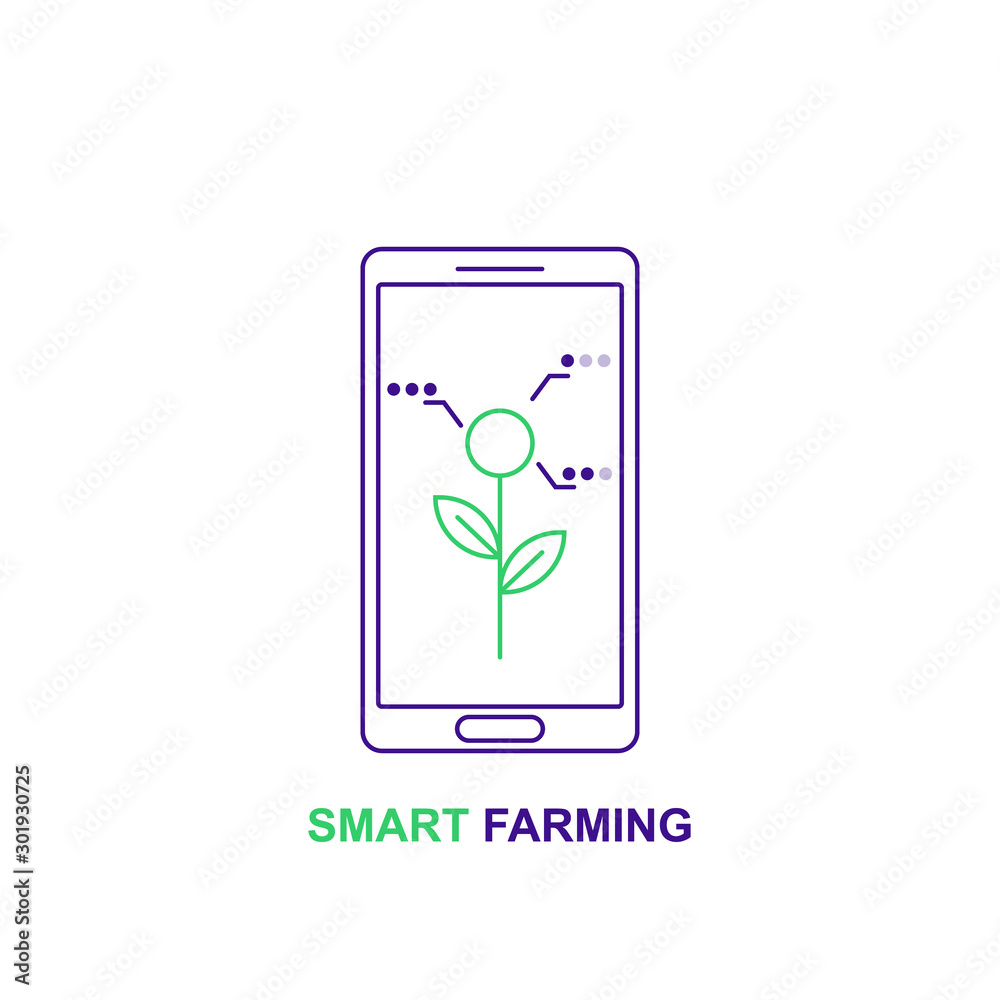 Smart farming icon, farm , sensor concept. Icon mobile phone with ...
