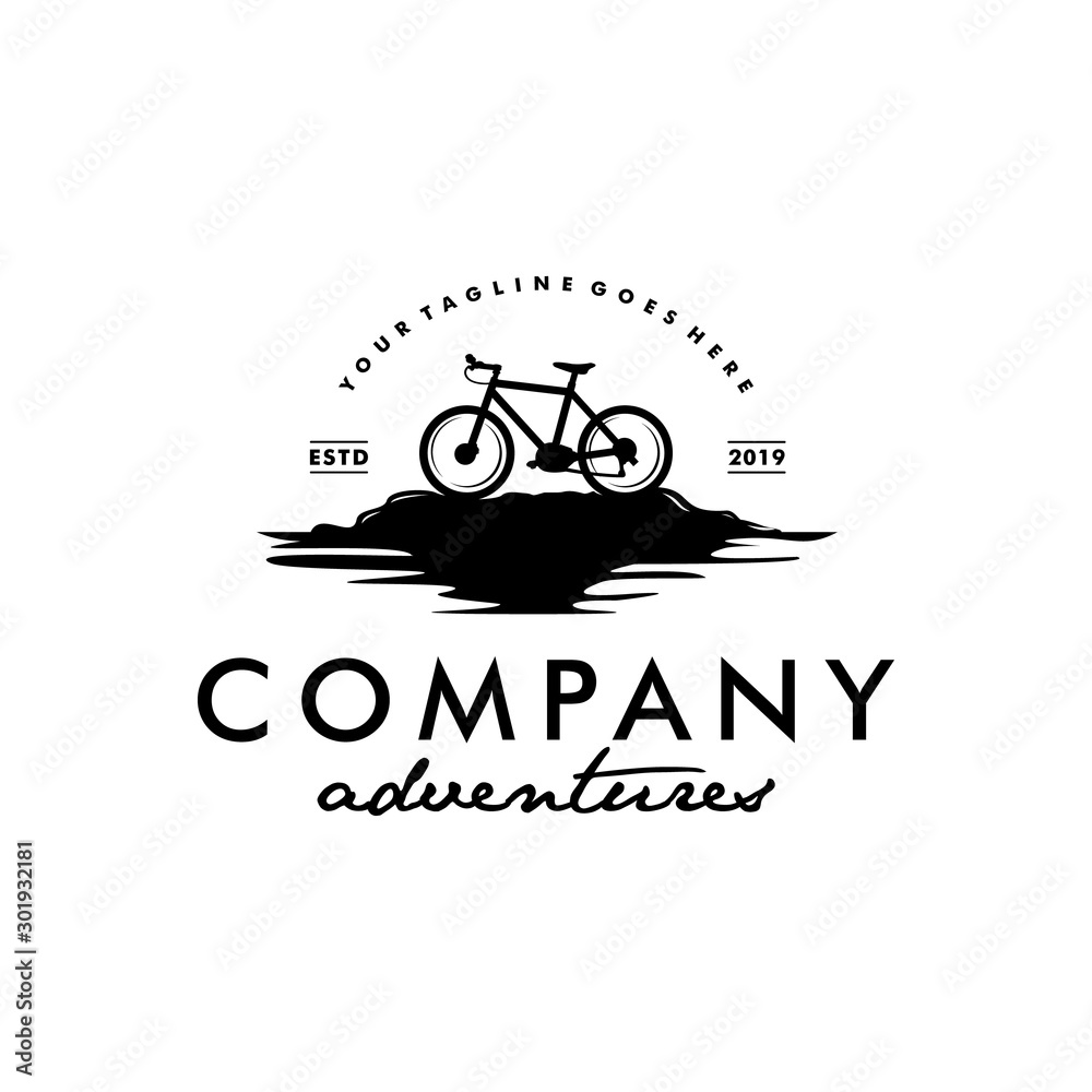 Bike adventure logo design illustration Stock Vector | Adobe Stock