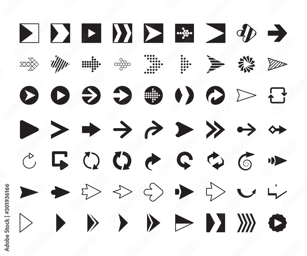 Arrows collection. Modern graphic direction signs computer screen ...