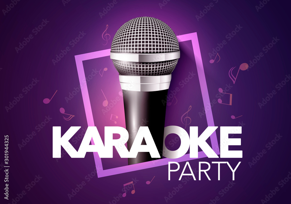 Vector Illustration Karaoke Party Banner Stock Vector | Adobe Stock