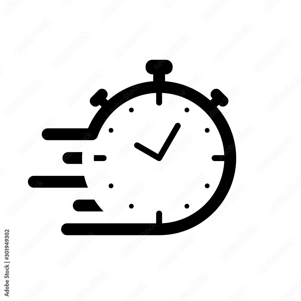Timer black icon isolated Stock Vector | Adobe Stock