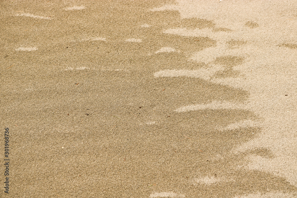 Wet and dry sand. The texture of yellow sand. Natural background. Stock ...