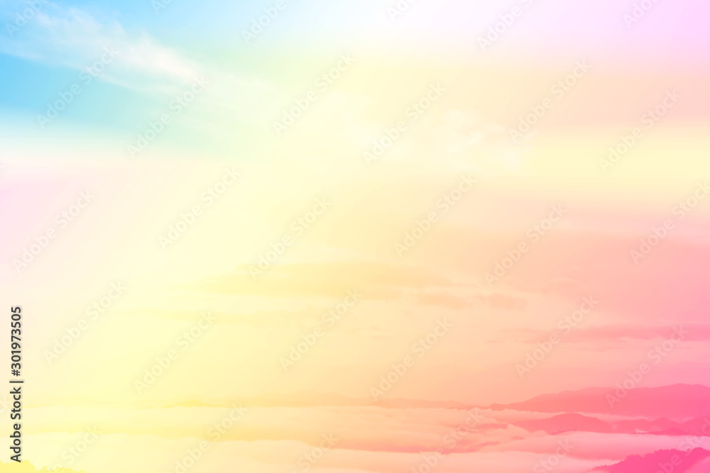 Foto de Soft Cloud sky subtle background pastel gradient color for sky ...
