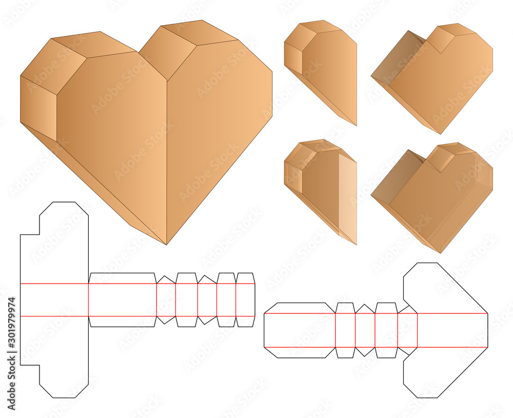 Box packaging die cut template design. 3d mock-up Stock Vector | Adobe ...