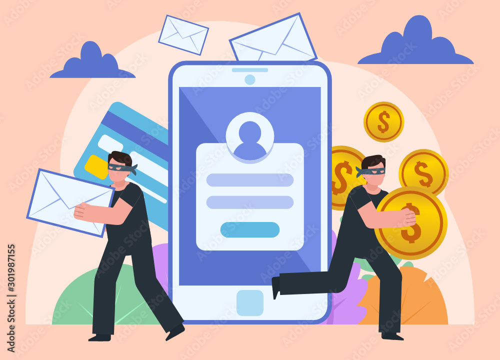 Steal private data, money from phone. Web thief, hacker steals money ...