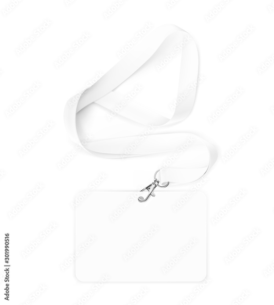 Lanyard with card. Vector illustration isolated on white background ...