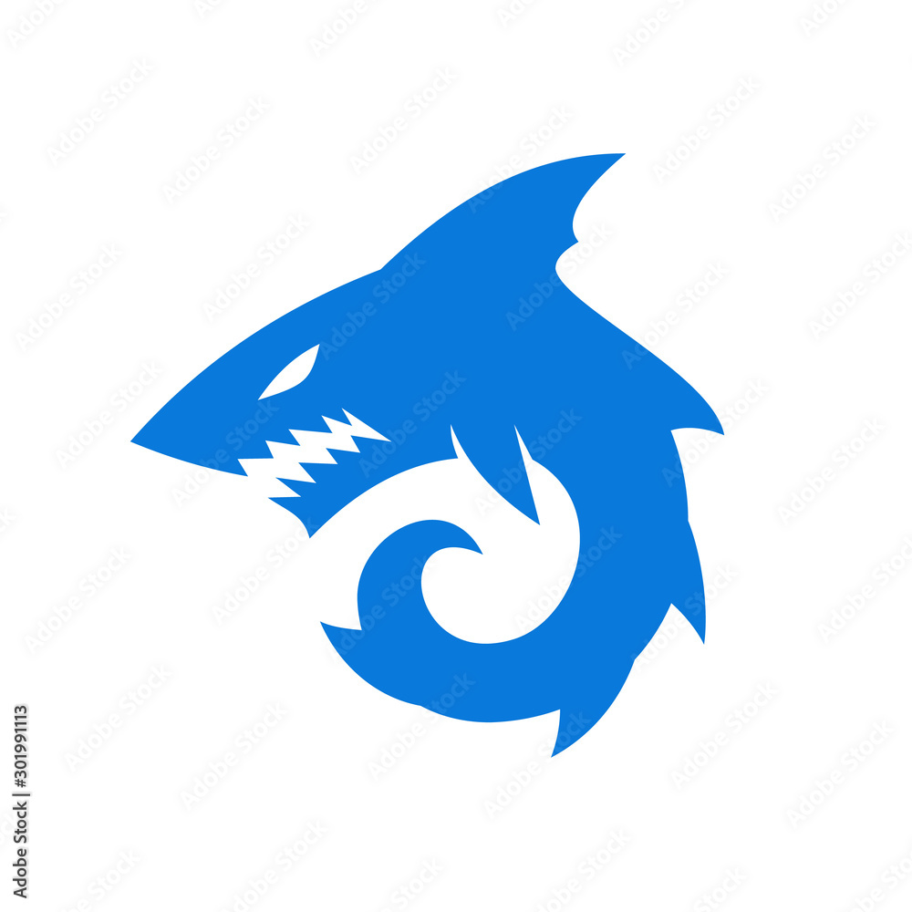 angry Shark monster logo designs symbol vector de Stock | Adobe Stock