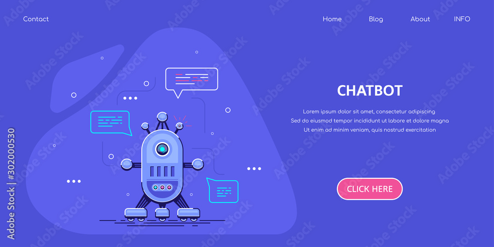Chatbot Banner Concept Design, Stock Vector Illustration Stock Vector ...