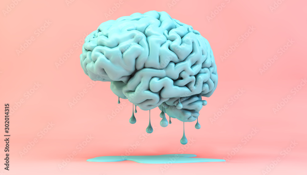 melting brain concept Stock Illustration | Adobe Stock