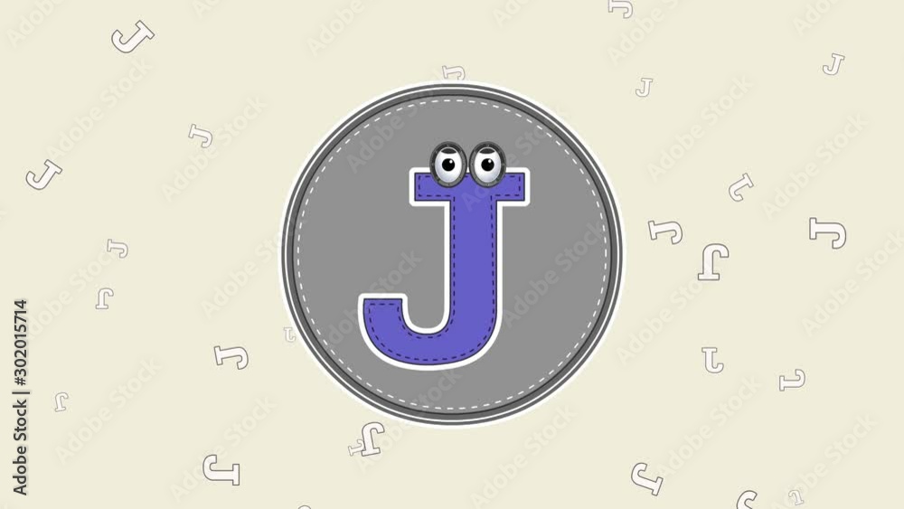 Animated Blinking Capital Letter J with waving hand animation and ...