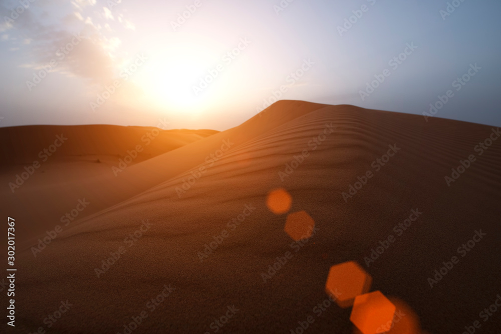 The beauty of the sand dunes in the Sahara Desert in Morocco. The ...