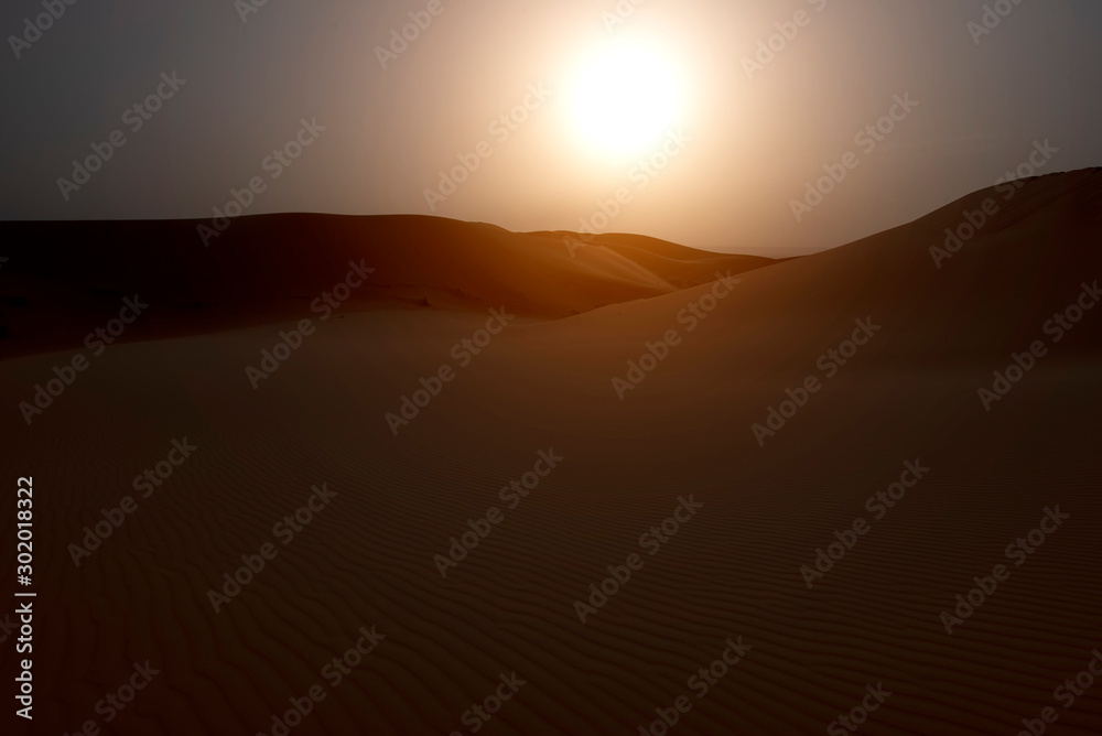 The beauty of the sand dunes in the Sahara Desert in Morocco. The ...