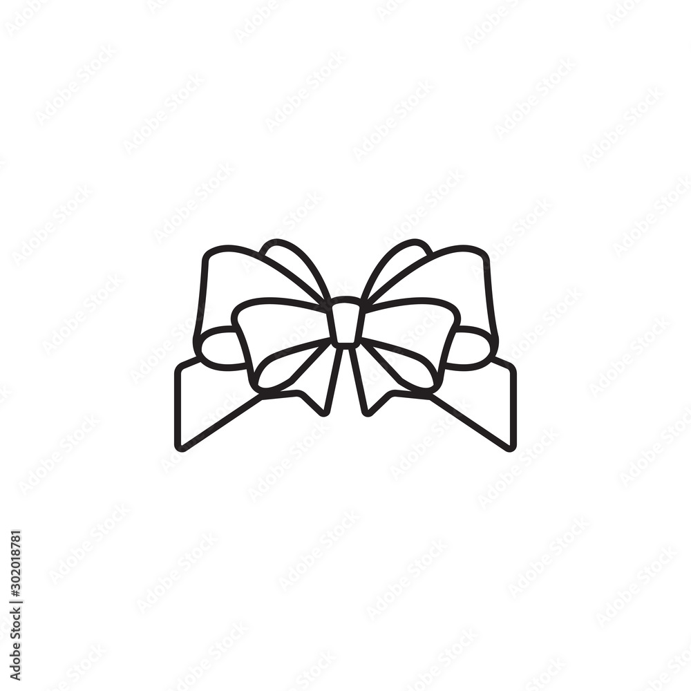 Gift Bow Vector Outline
