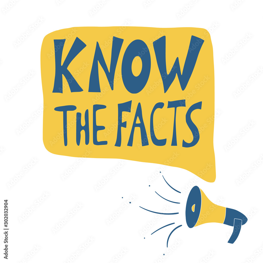 Quote about facts set. Vector stylized text. Stock Vector | Adobe Stock