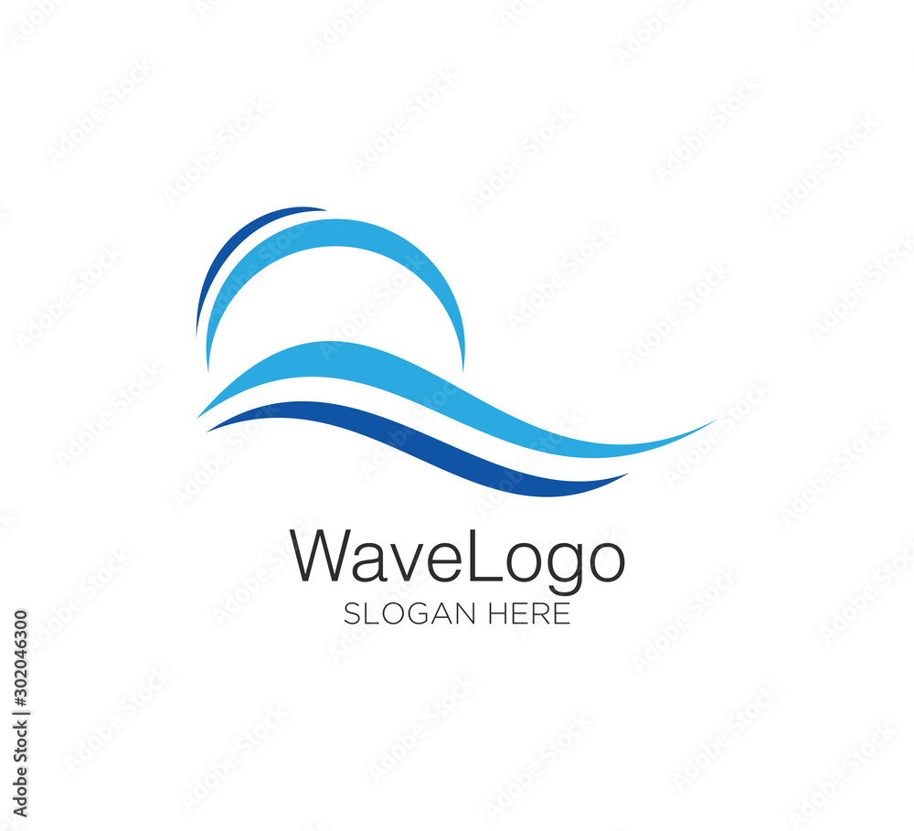 wave vector logo concept design template Stock Vector | Adobe Stock