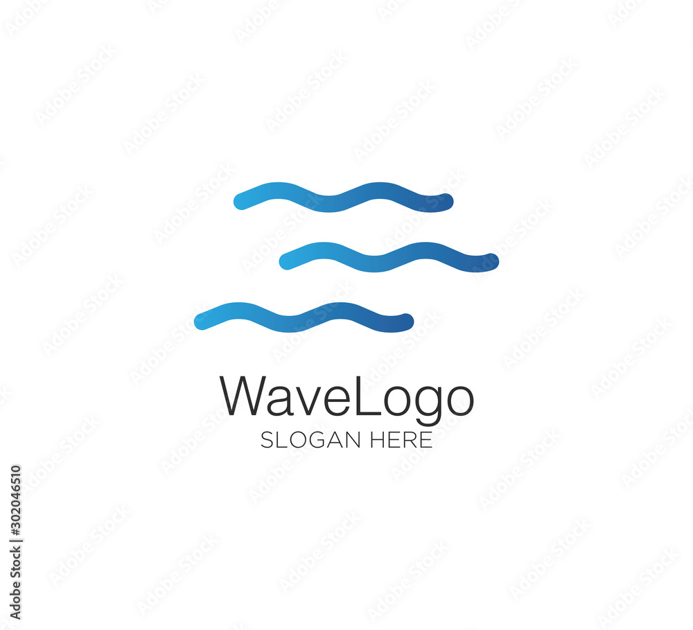 wave vector logo concept design template Stock Vector | Adobe Stock