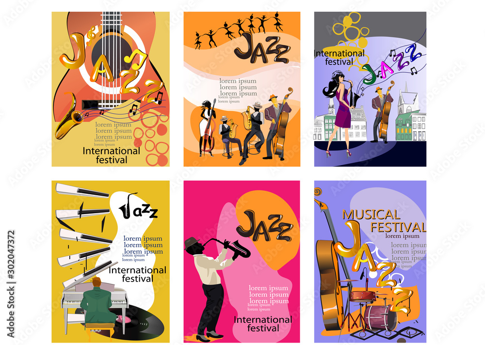Poster Design of posters with musicians and musical instruments for ...
