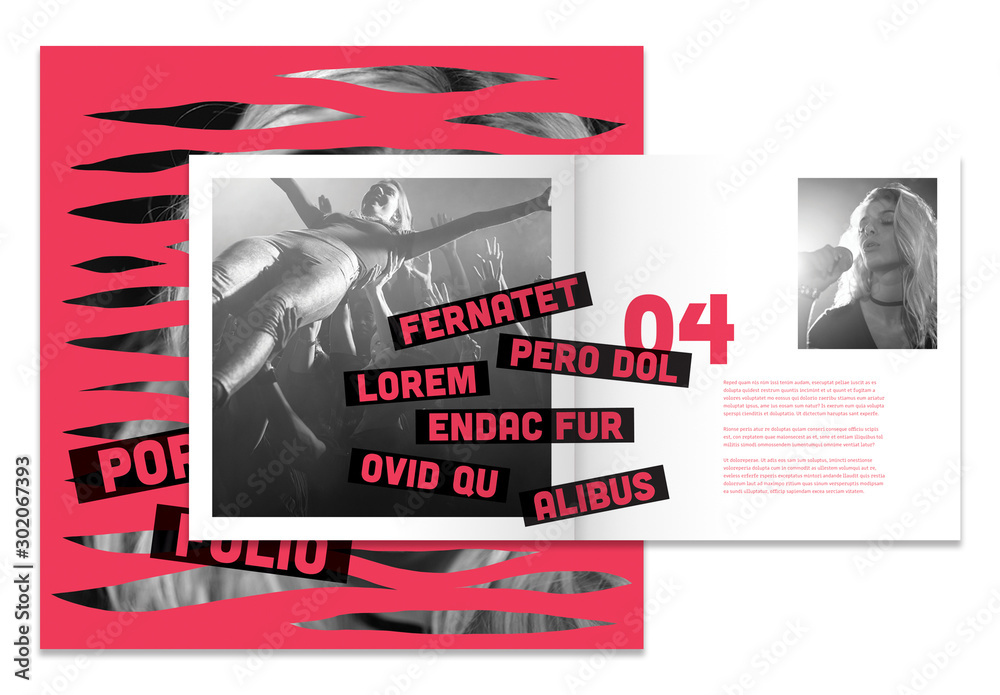 Red Portfolio Layout Stock Template | Adobe Stock