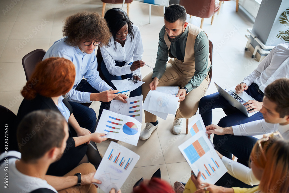 Successful gathering of business people, discussing new business ideas ...