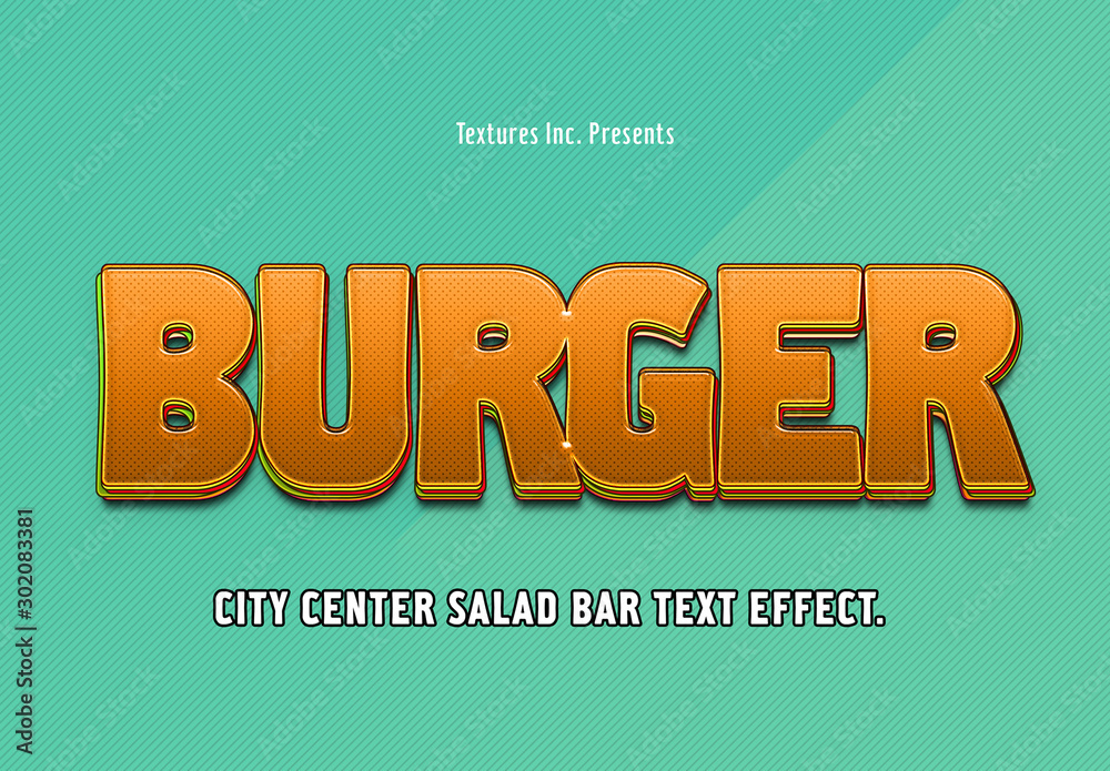 Burger Text Effect Stock Template | Adobe Stock