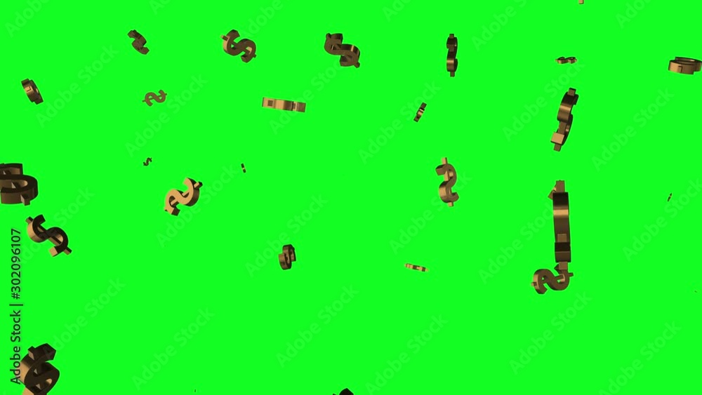 Vidéo Stock Gold american dollar sign money icon isometric falling on ...