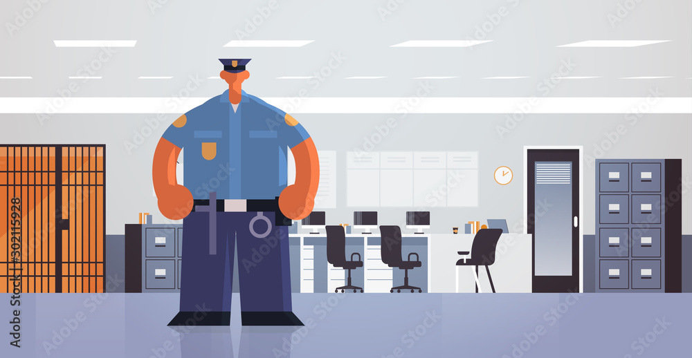 officer standing pose policeman in uniform security authority justice ...