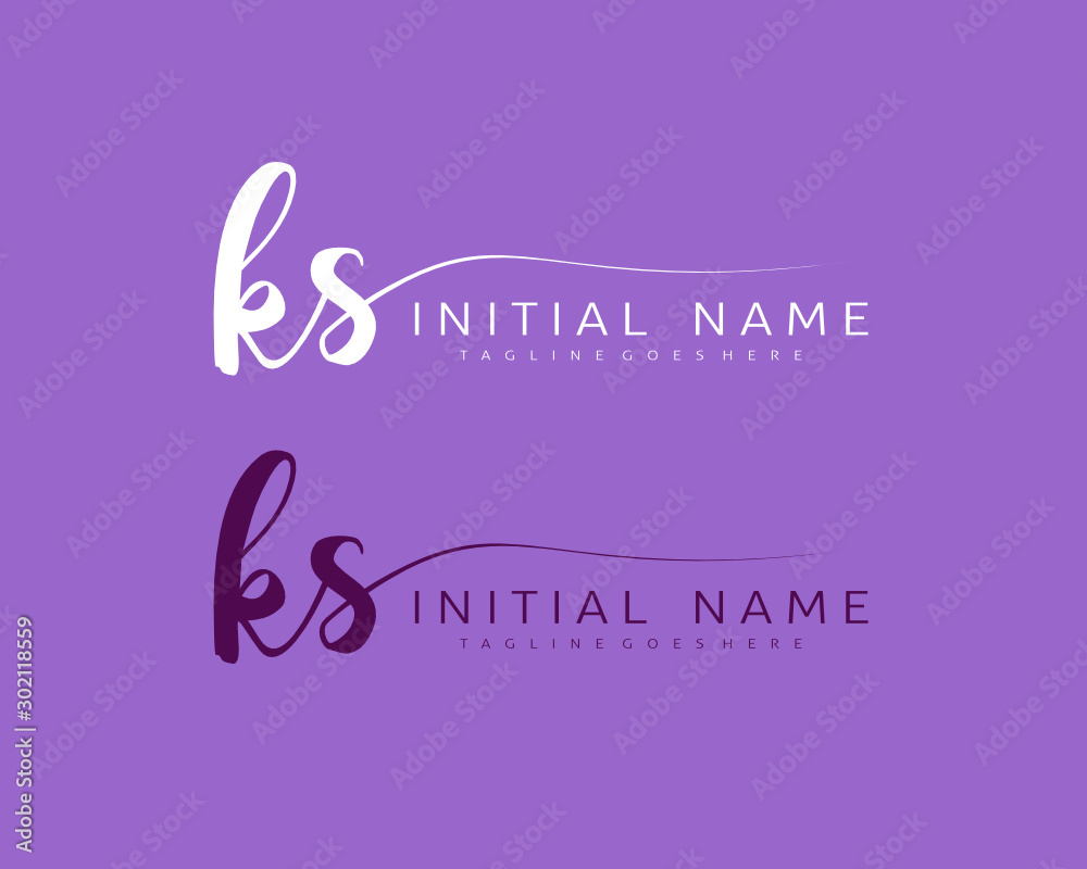 K S KS Initial handwriting logo vector. Hand lettering for designs ...