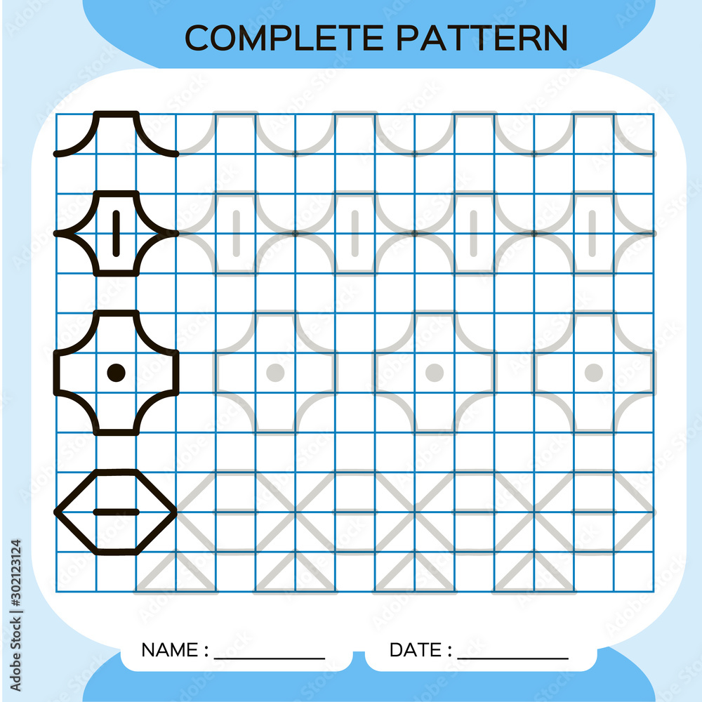 Complete pattern. Tracing Lines Activity For Early Years. Preschool ...