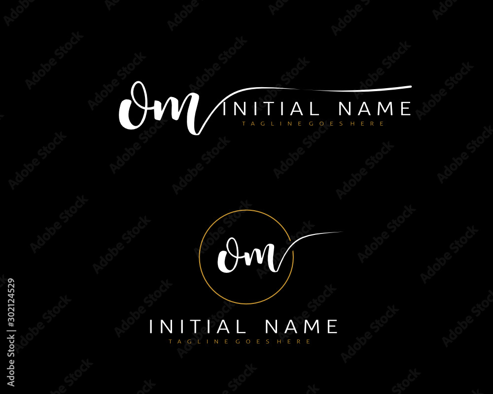 O M OM Initial handwriting logo vector. Hand lettering for designs ...